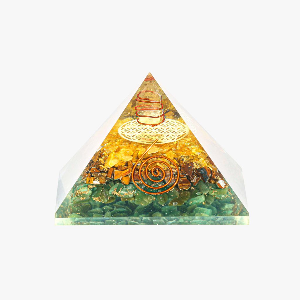 Aquamarine And Clear Crystal Orgone Pyramid | Tocrystal