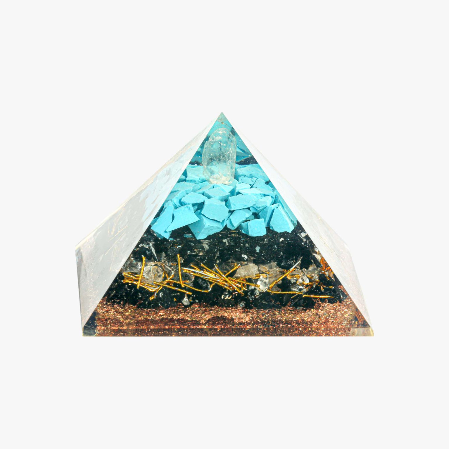 Turquoise Black Tourmaline Pyramid | Bulk Crystal Pyramid