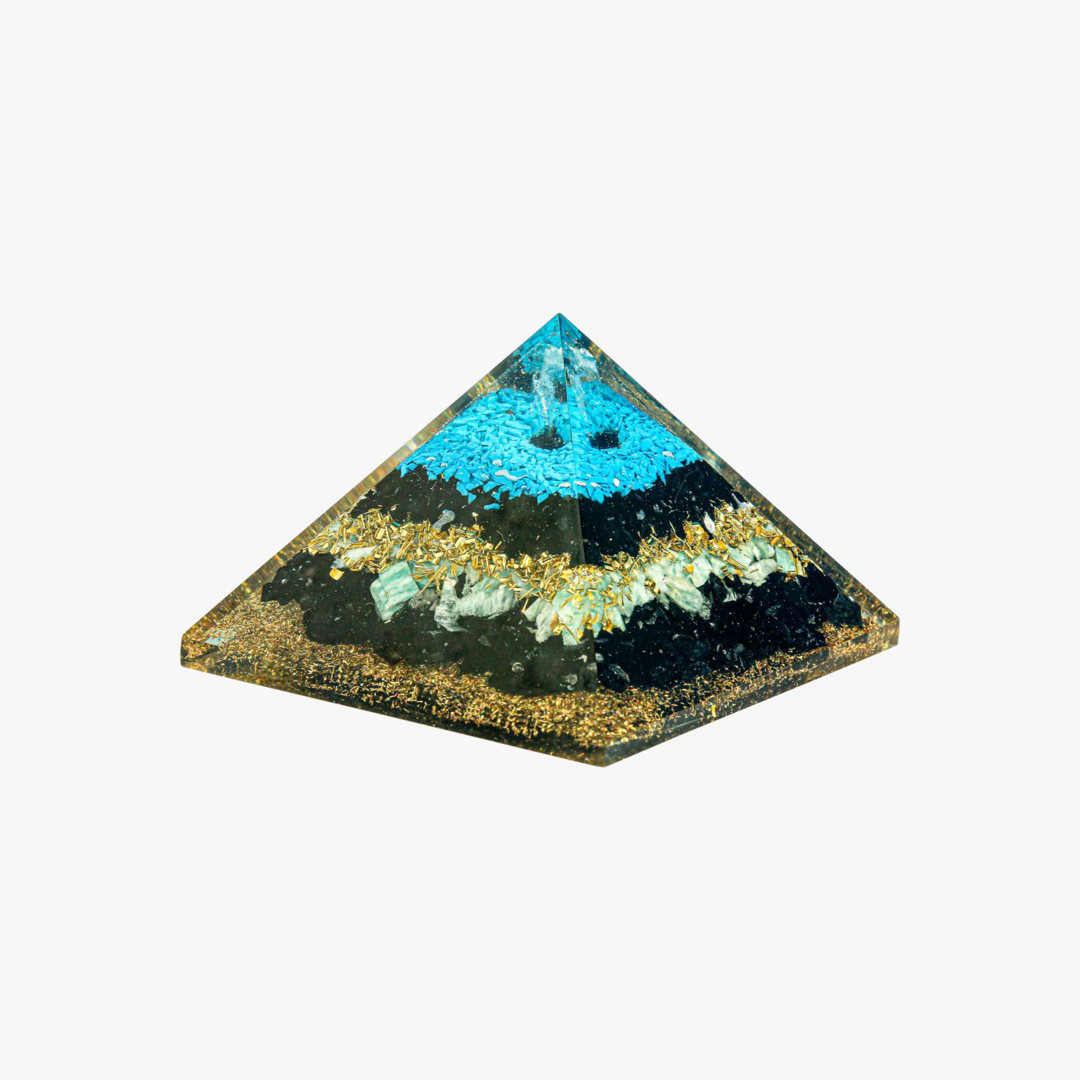 Turquoise Black Tourmaline Pyramid | Bulk Crystal Pyramid